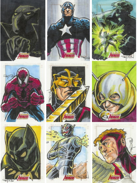 Complete Avengers Trading Card Sketches - Ray Dillon